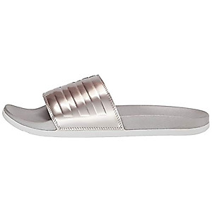 adidas Women's Adilette Comfort Slides Sandal, Champagne Metallic/Champagne Metallic/Crystal White, 11