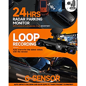 Neideso 360° Dash Cam Front, Rear and Inside, 4 Channel 3K+3*1080P, 5GHz Wi-Fi GPS, Voice Control, 4K+1080P*2 Dash Camera for Cars, CPL Filter, Free 64GB SD Card, Night Vision, 24H Parking Mode(N700)