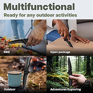 Grand Way Tactical Knife for Men - 3.5" Blade Black Pocket Knife with Pocket Clip Aluminum Handle - Cool Sharp Folding Knives for Military Work Survival Outdoor - Birthday Gifts for Dad 140106 B