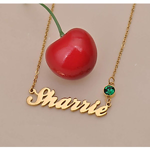 HUAN XUN Custom Mom Name Necklace Cobi with Birthstone Best Jewelry Gifts