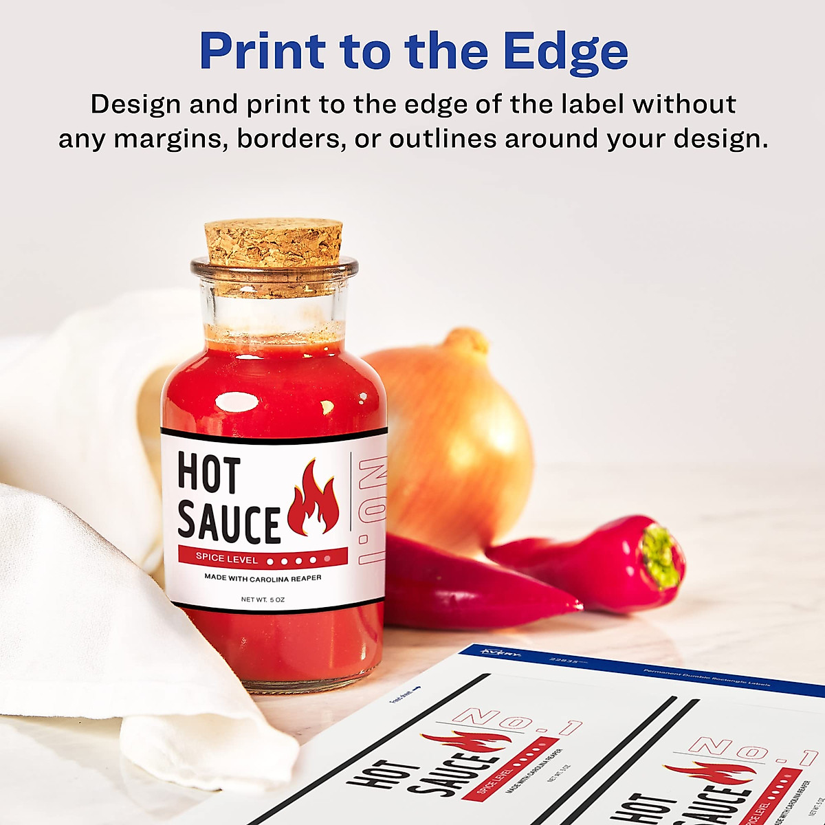 Avery Printable Blank Wraparound Rectangle Labels, 3.25" x 7.75", Matte White, 16 Customizable Labels (22835)