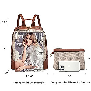 MKP Women Fashion Medium Backpack Purse (Beige and Beige)