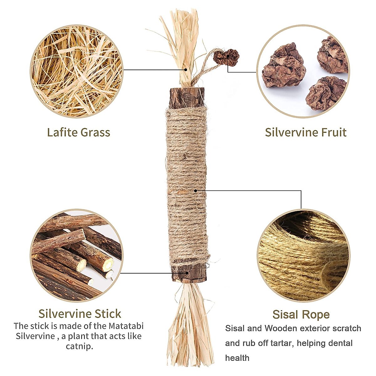 Ombsyej Matatabi Stick for cat, 5 Pack Silvervine Chew Sticks for Cats, Catnip Silvervine Toys Kitten Teething Toys Catnip Sticks Suitable for All Cats, Make Your cat Feel Calm and Relaxed