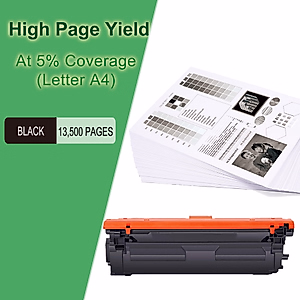 651A Black Toner Cartridges Replacement for HP 651A CE340A for Laserjet Enterprise 700 Color MFP M775 Series MFP M775z, M775z+ (1-Pack, 13,500 Pages)