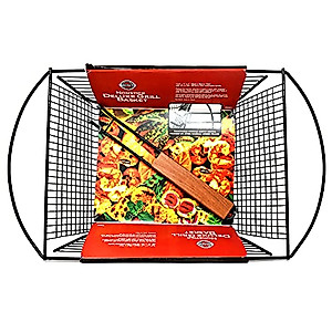 Norpro 8661 Deluxe Removable Handle grill basket, for BBQ, Black