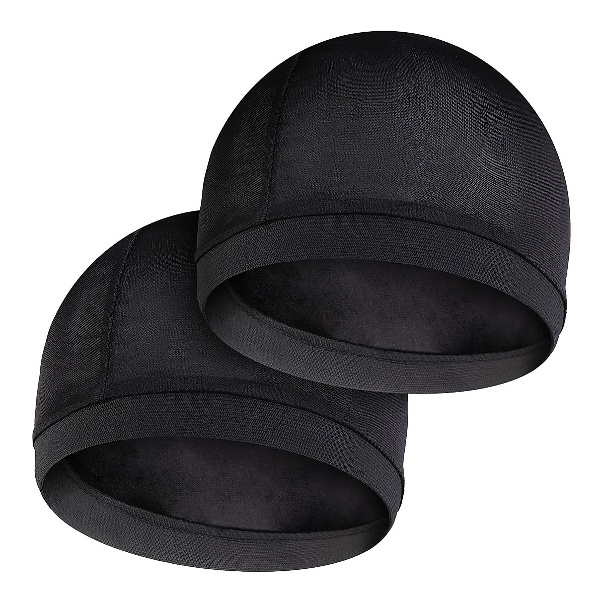 Molain 2Pcs Wave Cap for Men Silky Stocking Caps for 360 540 720 Waves Satin Silk Durag Good Compression Wave Caps Shower Cap Bath Accessories Men's Skullies Beanies