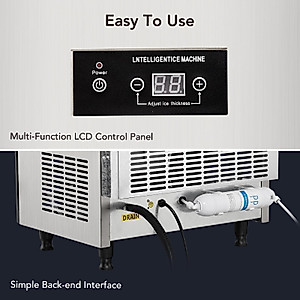 TROPOW Commercial Ice Maker Machine 110lbs/24H, Freestanding Stainless Steel Under Counter ice Machine with 40lbs Ice Storage Capacity, 40cubes/10min Quick Ice-Making