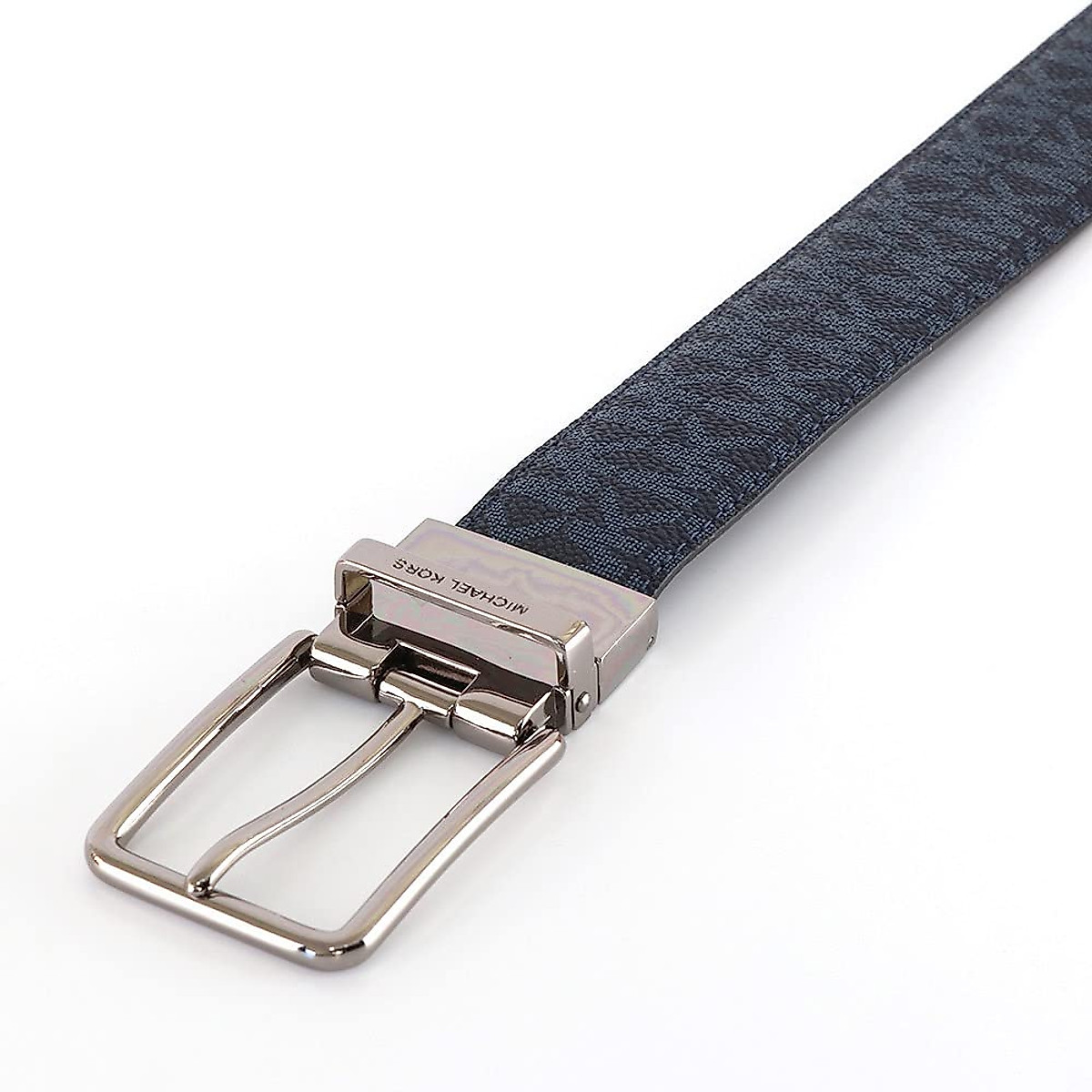 Michael Kors Men's Cut to Fit Reversible PVC Leather Dress Belt (Admiral Blue)