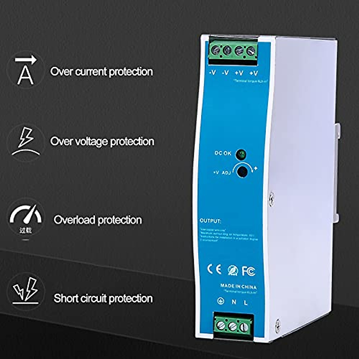 NDR‑75‑24 Rail Power Supply 3.2A 76.8W Electrical Power Accessories Rail Power Supply Switch AC100‑240V Industrial Power Supply
