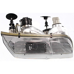 Evan Fischer Driver and Passenger Side Headlight Set of 2 Compatible with 1998-2011 Ford Crown Victoria -