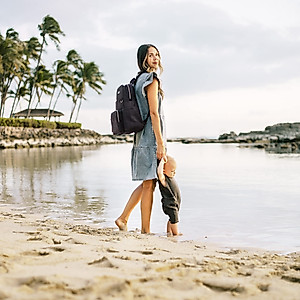 Petunia Pickle Bottom Sync Backpack | Diaper Bag | Diaper Bag Backpack for Parents | Top-Selling Stylish Baby Bag | Sophisticated and Spacious Backpack for On The Go Moms | Carbon Cable Stitch