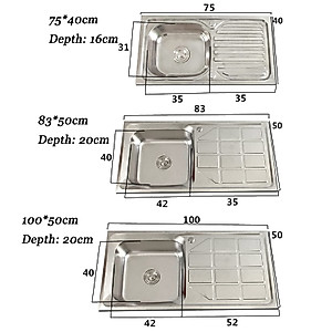 Stainless Steel Utility Sink, Single Bowl Commercial Kitchen Sink With Drainer Shelves, Restaurant Stand Sink For Garage, Laundry Room - Washing Hand Basin W/Workbench