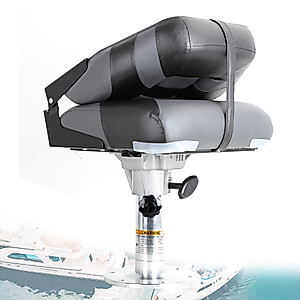 SUNDGORA Marine Low Back Folding Boat Seat,Stainless Steel Screws Included,Charcoal/Black(2 Seats)