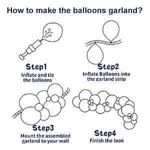 Rose Gold and Black Balloon Arch Garland Kit, 100pcs Rose Gold Black Balloons with Tape Strip & Dot Glue for Girl's Birthday Bridal Shower Mother's Day Wedding Graduation Prom Decorations Supplies