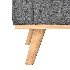 AC Pacific Shelby Mid Century Modern Living Room Tufted Sectional Set, LF, Pewter Grey