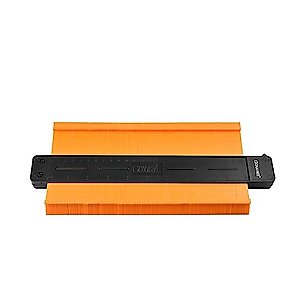 𝗖𝗼𝗻𝘁𝗼𝘂𝗿 𝗚𝗮𝘂𝗴𝗲 Profile Tool, GOXAWEE Irregular Shape Duplicator 5''& 10''-Tightness Adjustable-Outline Measuring Plastic Ruler for Corners,Wood Templates, Tiles and Laminate (Orange)