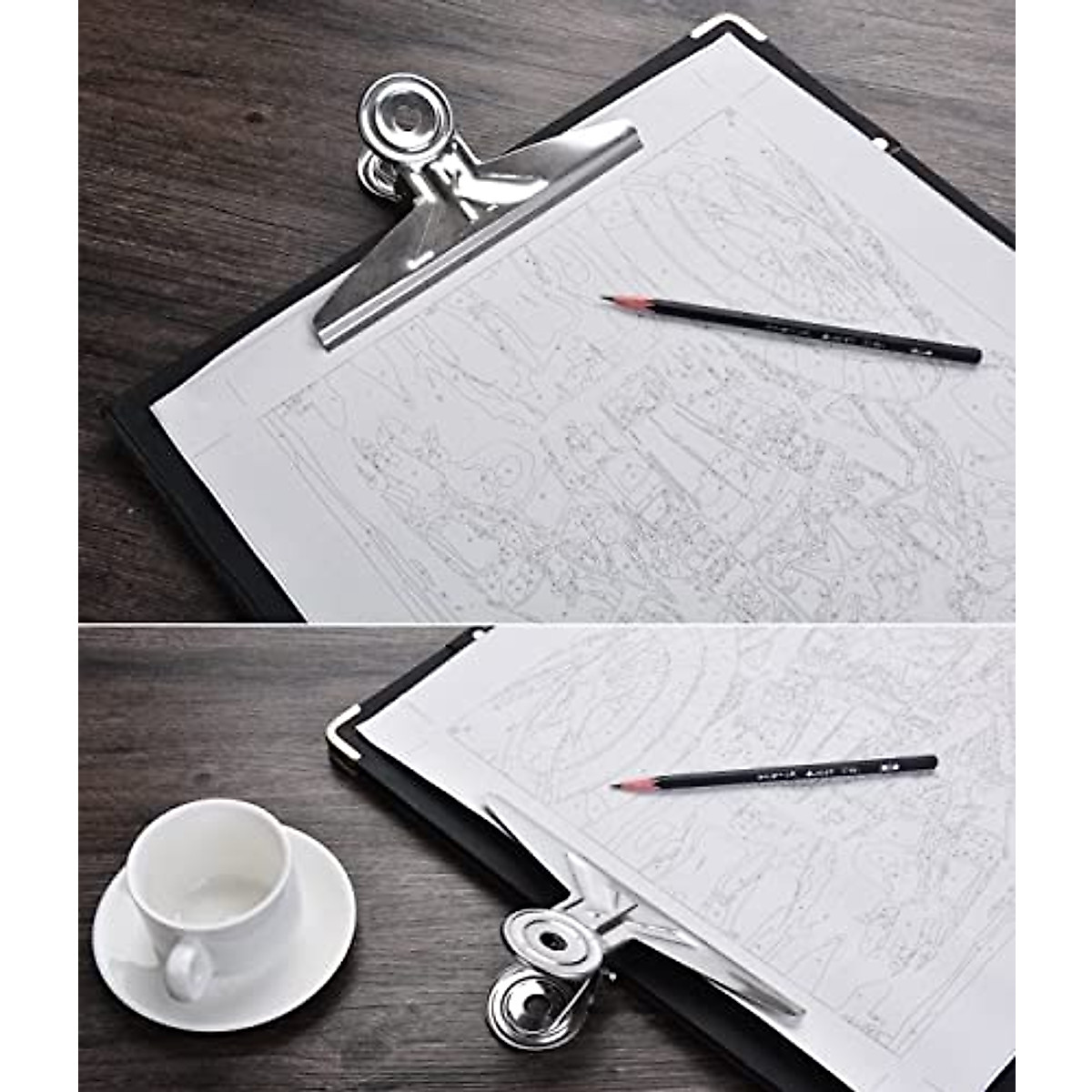 Coideal Extra Large Bulldog Clips - 2 PCS 20cm Jumbo Stainless Steel XL Bull Binder Paper Clip Clamps for Office (Sliver, 7 7/8 Inch)