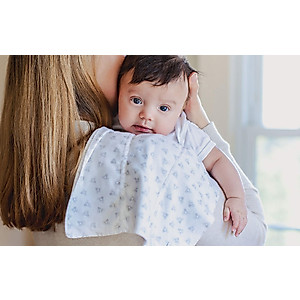 Burts Bees Baby Infant Burp Cloths, 100% Organic Cotton Extra Absorbent Soft Fabric Drool Cloths, 5-Pack Newborn Must-Have Essential Large Burping Cloths, One Size 17 x 11.75 Inches