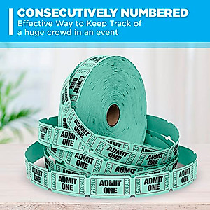 Raffle Tickets - Admit One Single Roll - Roll of 2000 Raffle Tickets (White)