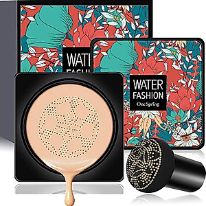 Miniling Mushroom Head Moisturizing Foundation,Air Cushion CC Cream Mushroom Head,Concealer Lasting Nude Makeup,Oil Control,Long Lasting Liquid Foundation Beauty Moisturizing CC Cream (Natural Color)