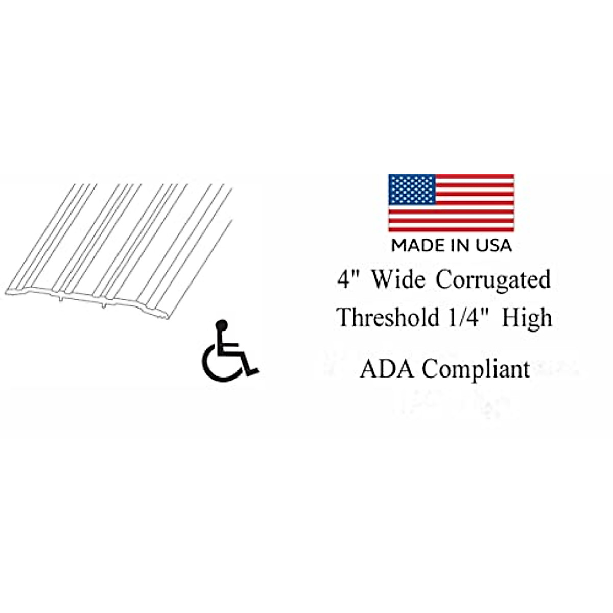 48 3/4" Long x 4" Wide x 1/4" High Corrugated Dark Bronze Anodized Threshold (4 FT)