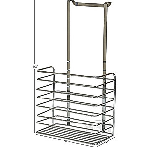 YBM HOME Multipurpose Over The Door Storage Basket Caddy - Works as a Kitchen Cabinet Organizer, Wine Holder, Bathroom Shower Caddy Tray, Storage Bags, Cleaning Supplies, 2-Pack Chrome 2217