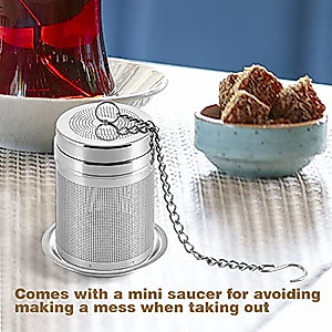 Tea Infuser, Tea Strainer Fine Mesh Tea Filter 304 Stainless Steel Perfect Size with Extended Chain Hook to Brew Loose Leaf Tea, Tea Strainers 210601-1