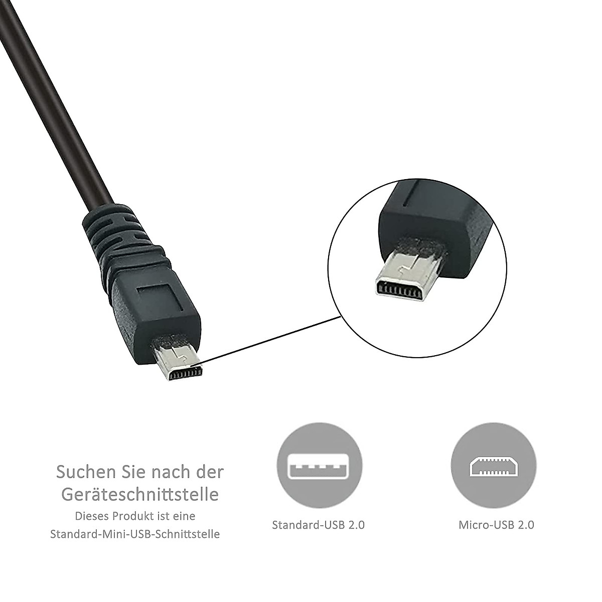 Adhiper Replacement USB Cable Camera Transfer Data Sync Charging Cord 8Pin Compatible with Sony Cybershot DSCH200 DSCH300 DSCW370 DSCW800 DSC-H200 DSC-H300 DSC-W370 DSC-W800 DSC-W830 (1m/Black)