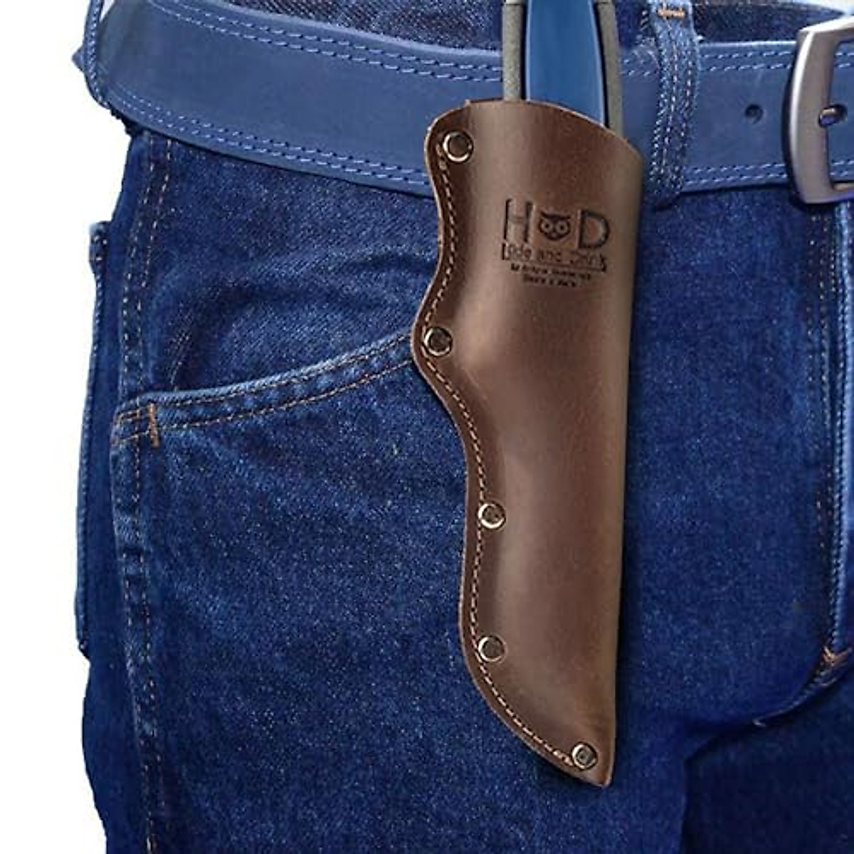 Hide & Drink, Thick Leather Mora Knife Sheath w/Belt Loop, Handmade Includes 101 Year Warranty (Bourbon Brown)