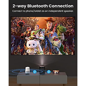 4K Supported Mini Projector, ETOE D2 EVO Android 9.0 Projector, Video Projector with ESPN, Prime Video, YouTube, 5G WiFi & Bluetooth, Keystone Correction, Compatible with iOS/Android/Windows/USB/HDMI