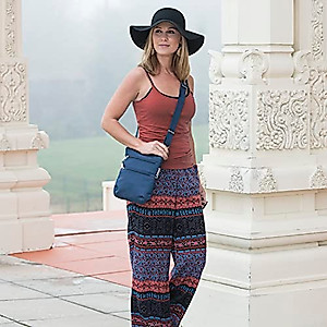 Travelon Anti-Theft Classic Slim Dbl Zip Crossbody Bag, Midnight -360 9 x 10.5 x 1