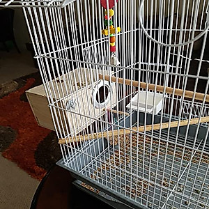 MUYG Transparent Parakeet Nesting Box,Wooden Parrot Nest Breeding Box with Perch Natural Bird House for Cage Suitable for Lovebirds Cockatiels Canaries