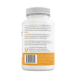 Pure Prescriptions Turmeric Curcumin C3 Complex - Bioperine for Optimum Absorption - 1500Mg Per Serving - 90 Veg Capsules - Made in USA