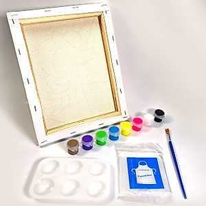 Indigo Art Studio Pre Drawn Canvas Paint Kit for Adults Kids | Stenciled | Art Activity | Afro Queen Retro | DIY Birthday Gift & Sip and Paint With Twist Party Favor (8x10 Inches)