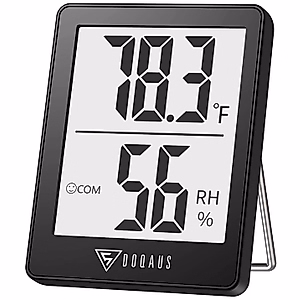 DOQAUS Digital Hygrometer Indoor Thermometer Humidity Meter Room Thermometer with 5s Fast Refresh Accurate Temperature Humidity Monitor for Home, Bedroom, Baby Room, Office, Greenhouse, Cellar (Black)