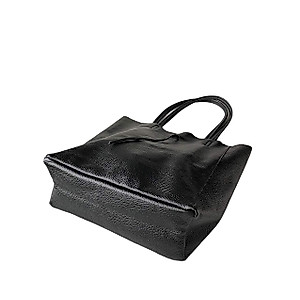 LaGaskta Taylor Tote Shoulder Bag Soft Italian Leather (Black)