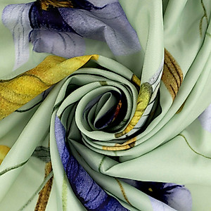 EOBTAIN Blue and Yellow Floral Shower Curtain for Bathroom Wildflower Botanical with Butterfly on Sage Green Shower Curtain with 12 Hooks Nature Plant Bathroom Curtains Shower Set 72x72 Inch