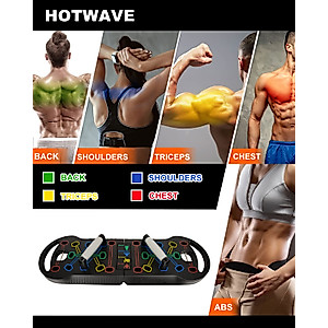 HOTWAVE Push Up Board Fitness,Foldable 20 in 1 Push Up Bar at Home Gym,Pushups Handles for Floor,Portable Workout Equipment