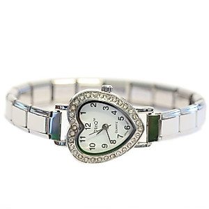 NewCharms White Heart Italian Charm Watch