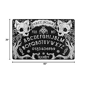 Area Rug Ultra Soft Rug Stylish Mats Carpets Multipurpose Carpets for Living Room, Bedroom, Extra Large Area Carpet Cat Skull Head Witch Magic Board Black Gothic