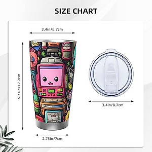 AYCZN Education Learning 20 OZ Tumbler Stainless Steel Travel Coffee Mug, Cartoon Science Insulated Water Bottle with Lid and 2 StrawsLeakproof Thermal Cup