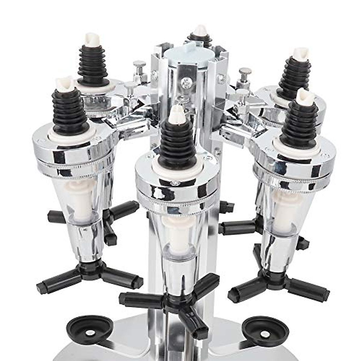 Liquor Dispenser, 6 Bottle Revolving Alcohol Rotating Dispenser Wine Beer Alcohol Bottle Beverage Stand Revolving Nozzle Drinkware Set for Wine Racks Cocktail Dispenser Wine Holder Bar Party Drinking