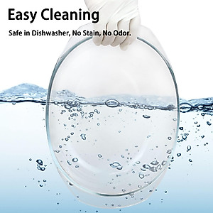 LERIYUFS 3.5L Glass Casserole with Glass Lid, Oval Clear Microwavable Glass Bowl With Lid, Oven Safe Covered Glass Baking Dish for Oven (118 oz-Oval)