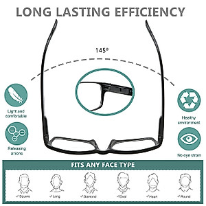 Bifocal Reading Glasses for Men and Women Rectangle MultiFocal Readers with Spring Hinges Retro Design +2