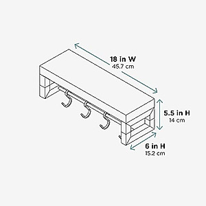Zenna Home, Wall Shelf, Matte Black & Driftwood