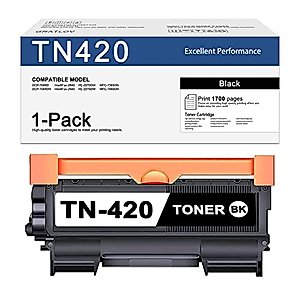 GRATLOV TN420 Toner Cartridge Compatible TN-420 Toner Replacement for Brother TN420 TN450 MFC-7365DN MFC-7460DN DCP-7060D IntelliFax-2840 HL-2275DW HL-2220 Printer | 1-Pack TN420 Toner