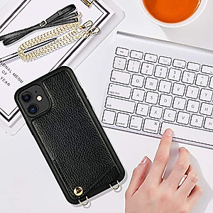 iPhone 11 Crossbody Case, JLFCH iPhone 11 Wallet Case with Card Slot Credit Card Holder Leather Phone Purse Cover for Apple iPhone 11, 6.1 inch - Black
