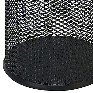 Black Pen Holder Cup for Desk, Pencil Cup Holder, Black Wire Mesh Pen Cup for Desk Office Pen Organizer