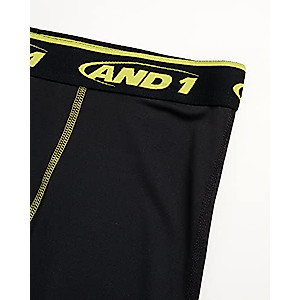 AND1 Men's Performance Leggings - Athletic Compression Base Layer Tights (Size: S-XL), Size X-Large, Black