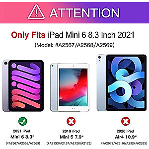 Hi Space iPad Mini 6 Case 2021 8.3 inch with Pencil Holder, Leopard Cheetah Trifold Stand Protective Shockproof iPad Mini 6th Generation Cover Auto Sleep Wake for A2567 A2568 A2569